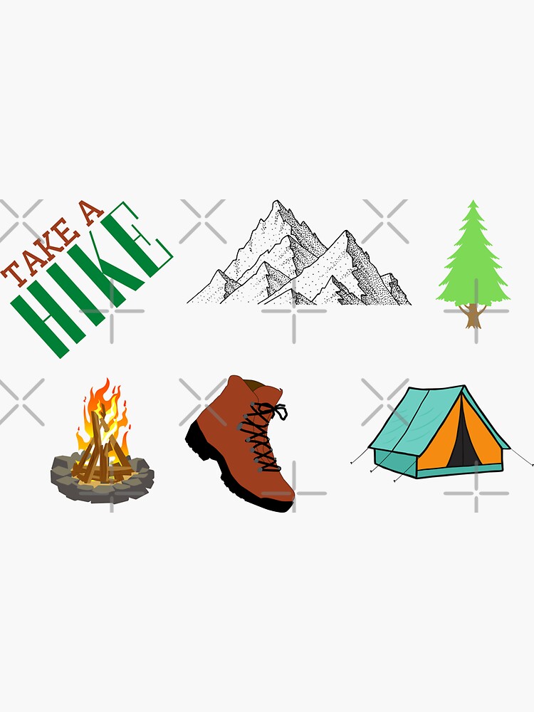 "Hike pack" Sticker for Sale by Kretgach | Redbubble