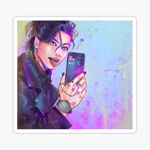 "Purple jk" Sticker by Brinkookrose | Redbubble