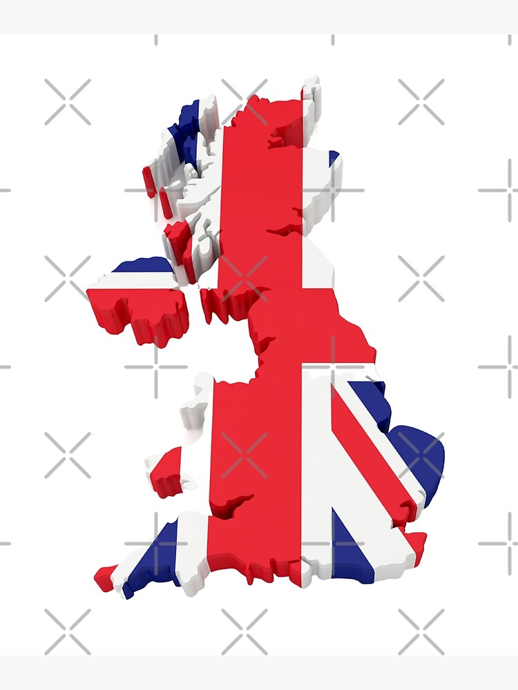 "Union Jack Map" Poster for Sale by Kaikouri | Redbubble