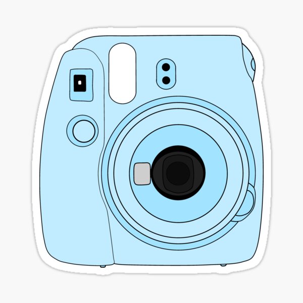 "Blue Polaroid Camera" Sticker by JulianaYarris | Redbubble