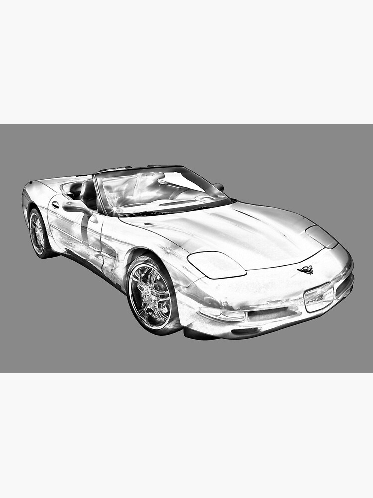 " C5 Corvette convertible Muscle Car Illustration" Photographic Print ...
