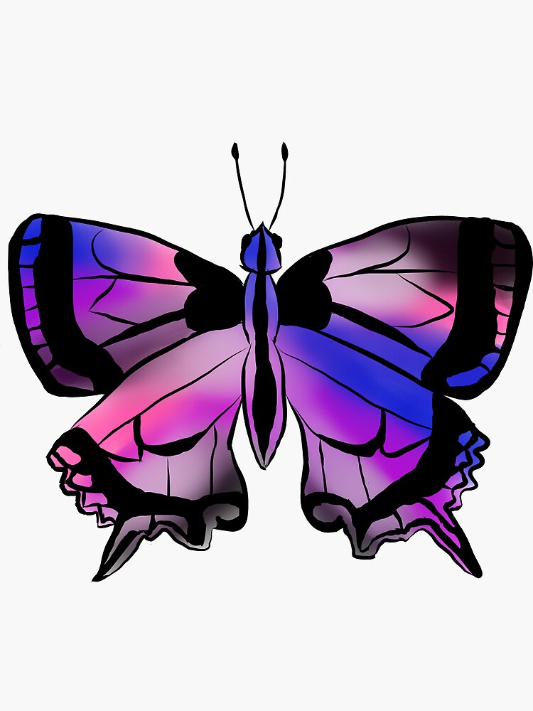"Genderfluid Pride Butterfly" Sticker by becfromthedead | Redbubble