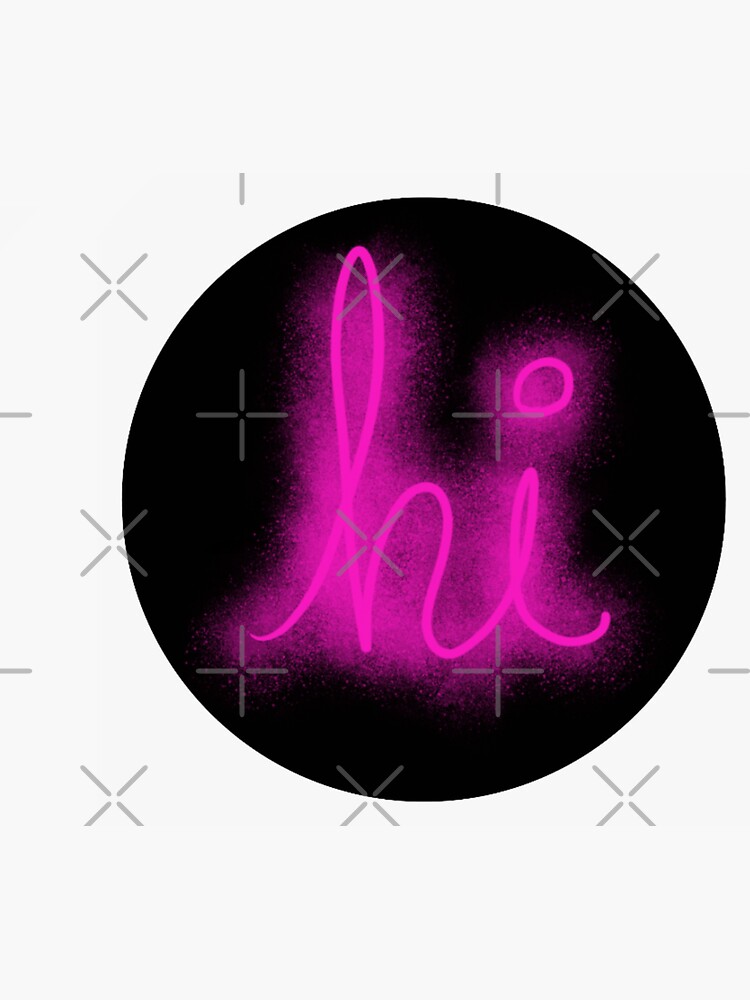 "Neon “Hi”" Sticker for Sale by AlohaSurfShop25 | Redbubble