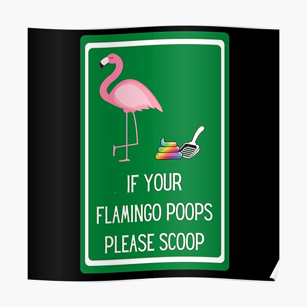 "Flamingo Pooping Meme" Poster by Schka | Redbubble