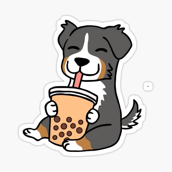 "Boba Dog" Sticker for Sale by digitalbybrooke | Redbubble