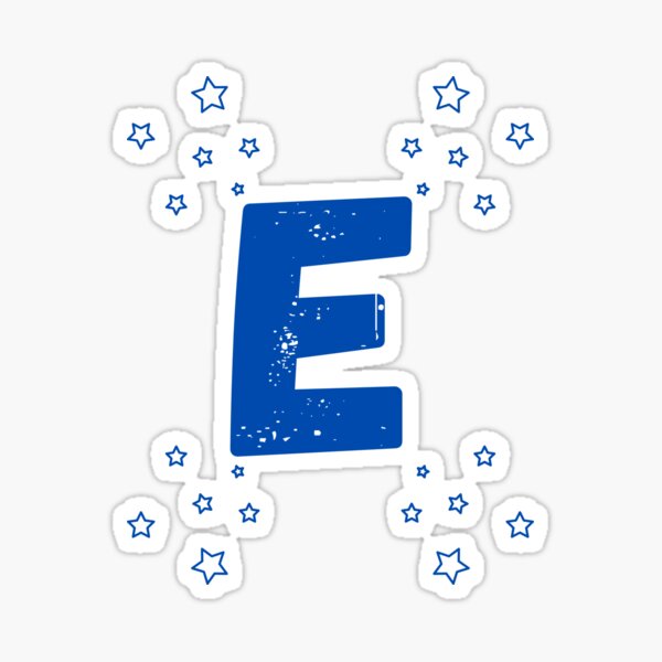 "Letter E in Blue" Sticker for Sale by LiteFeather1 | Redbubble