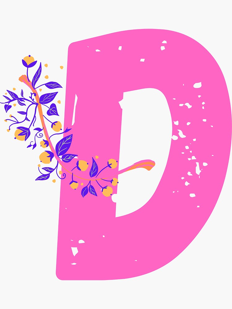 "Letter D Pink Design" Sticker for Sale by LiteFeather1 | Redbubble