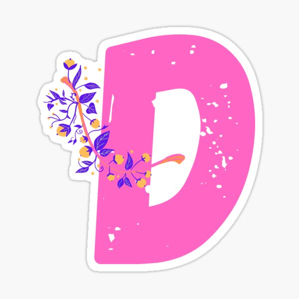 "Letter D Pink Design" Sticker for Sale by LiteFeather1 | Redbubble