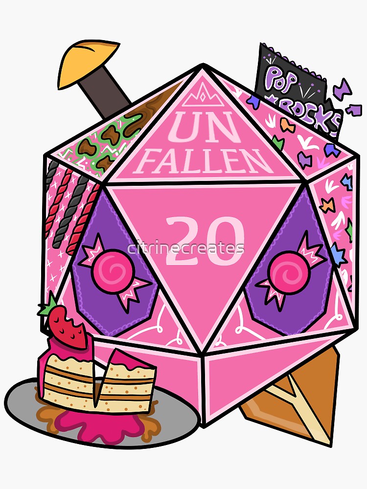 "Amethar Rocks D20 ACOC" Sticker for Sale by citrinecreates | Redbubble
