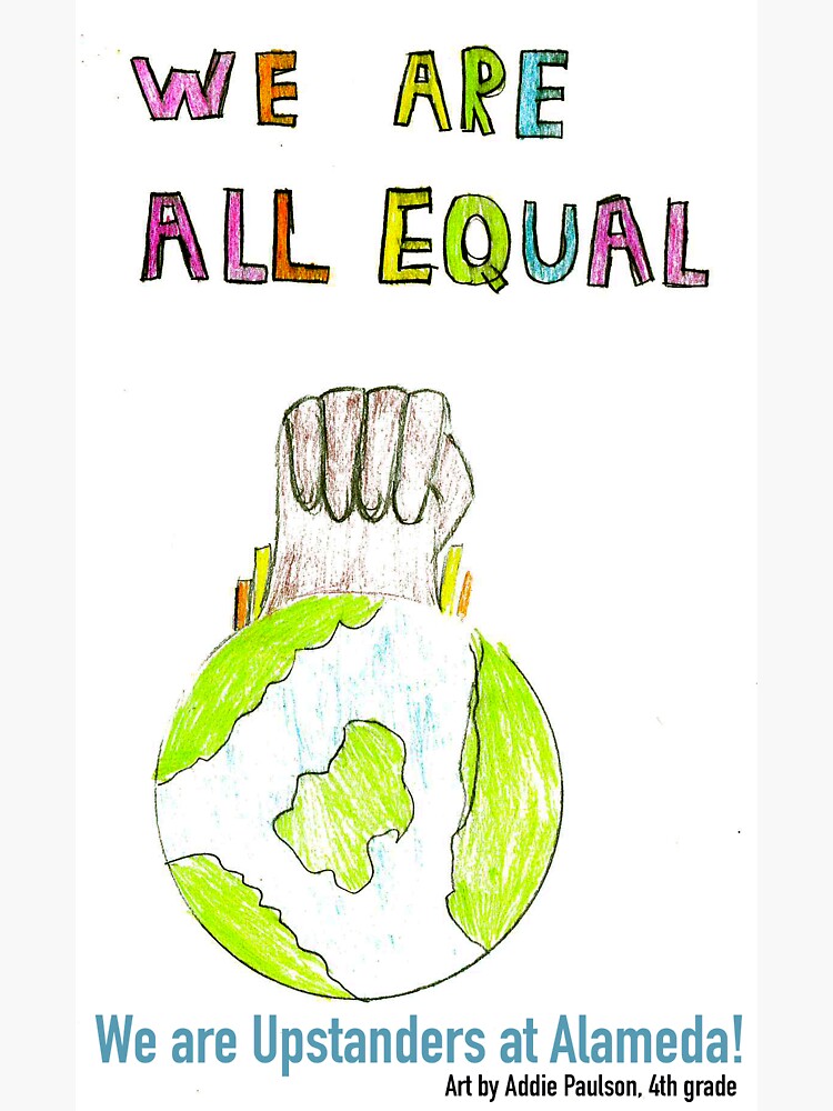 "We Are All Equal" Sticker for Sale by AlamedaArt | Redbubble