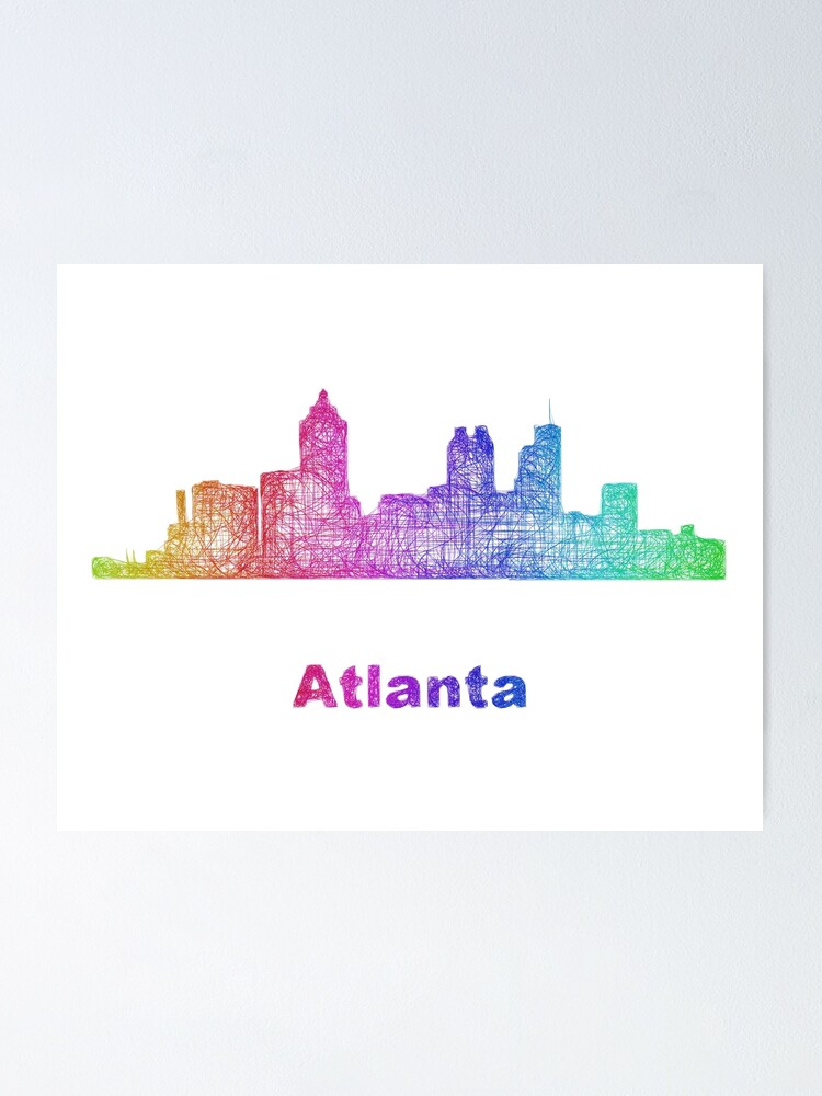 "Rainbow Atlanta skyline" Poster for Sale by davidzydd | Redbubble