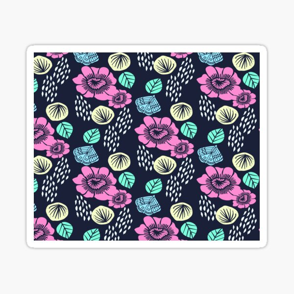 "Midnight Floral Fitted Mask Mask" Sticker for Sale by NAYDEZZ-STORE ...