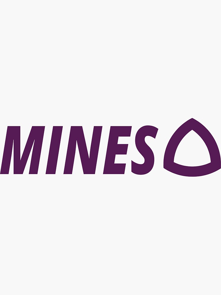 "Purple Italicized Mines Logo" Sticker for Sale by jjnichols7 | Redbubble
