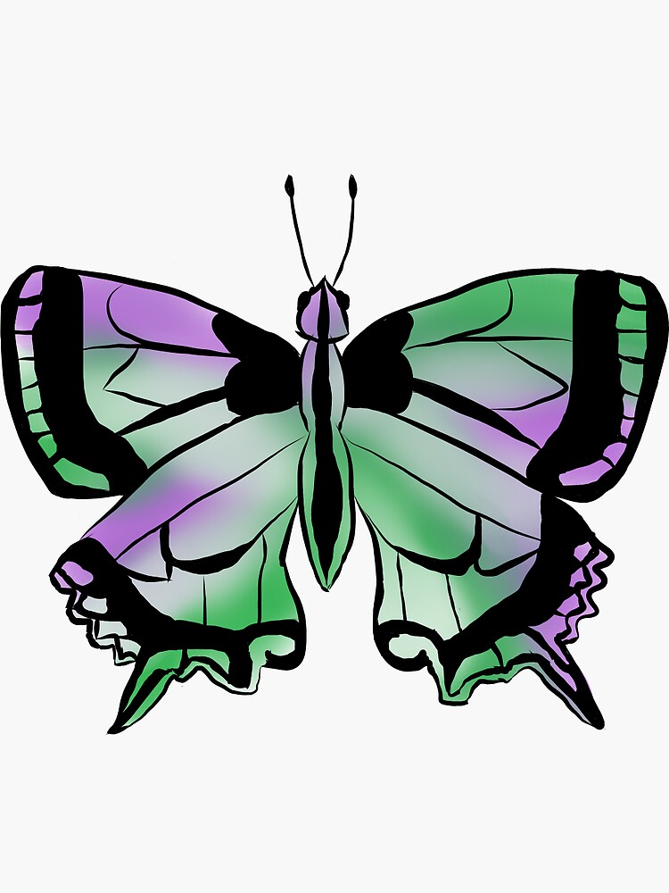 "Genderqueer Pride Butterfly" Sticker for Sale by becfromthedead ...