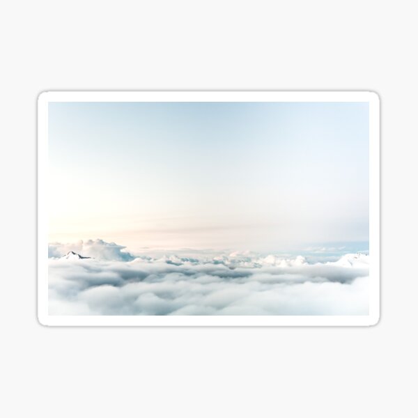 "Soft White Clouds Minimal Travel Nature" Sticker for Sale by ...