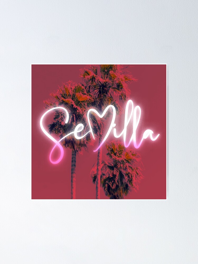"Love Sevilla Pink Neon Palm Trees" Poster by TomaQueToma | Redbubble