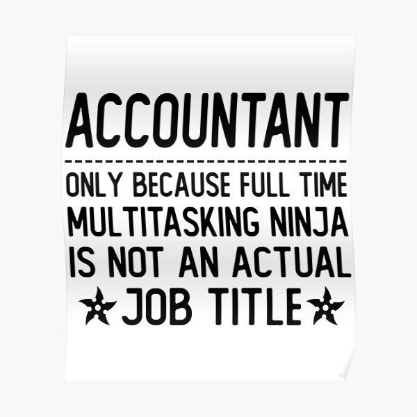 "accountant only because full time multitasking ninja is not an actual ...