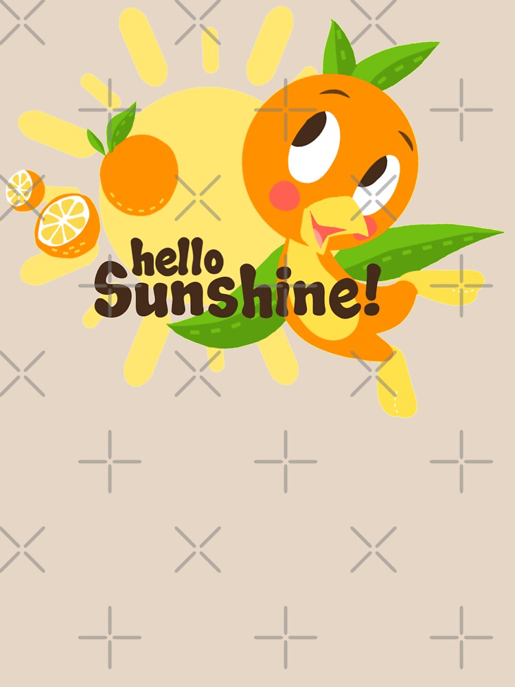 "Hello Sunshine! - Orange Bird (green background)" T-shirt for Sale by ...