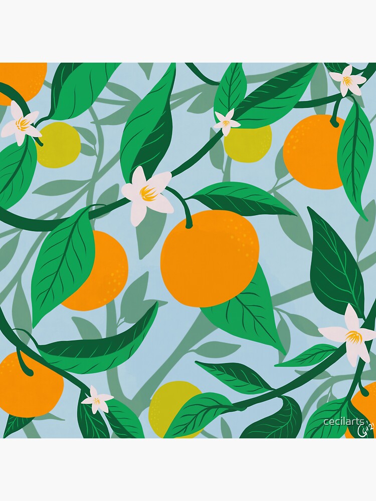 "Orange tree" Sticker by cecilarts | Redbubble