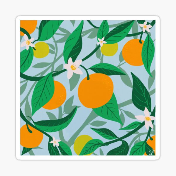 "Orange tree" Sticker by cecilarts | Redbubble