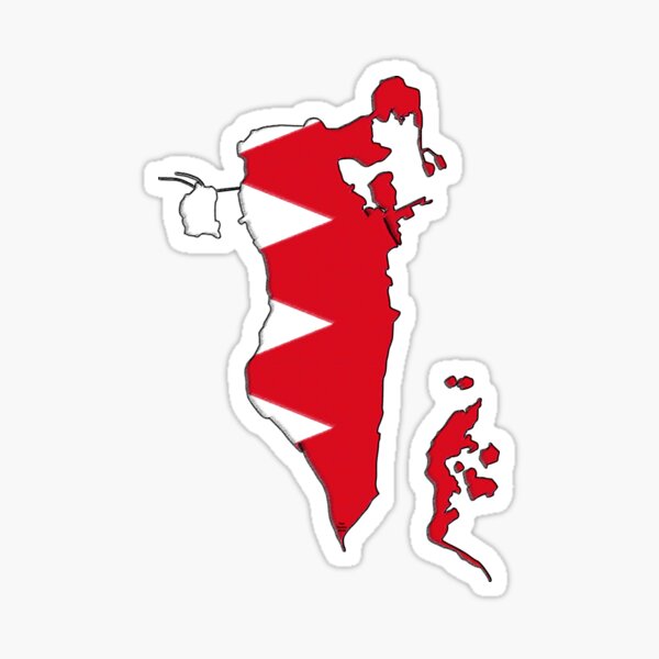 "Bahrain Map With Bahrani Flag" Sticker for Sale by Havocgirl | Redbubble