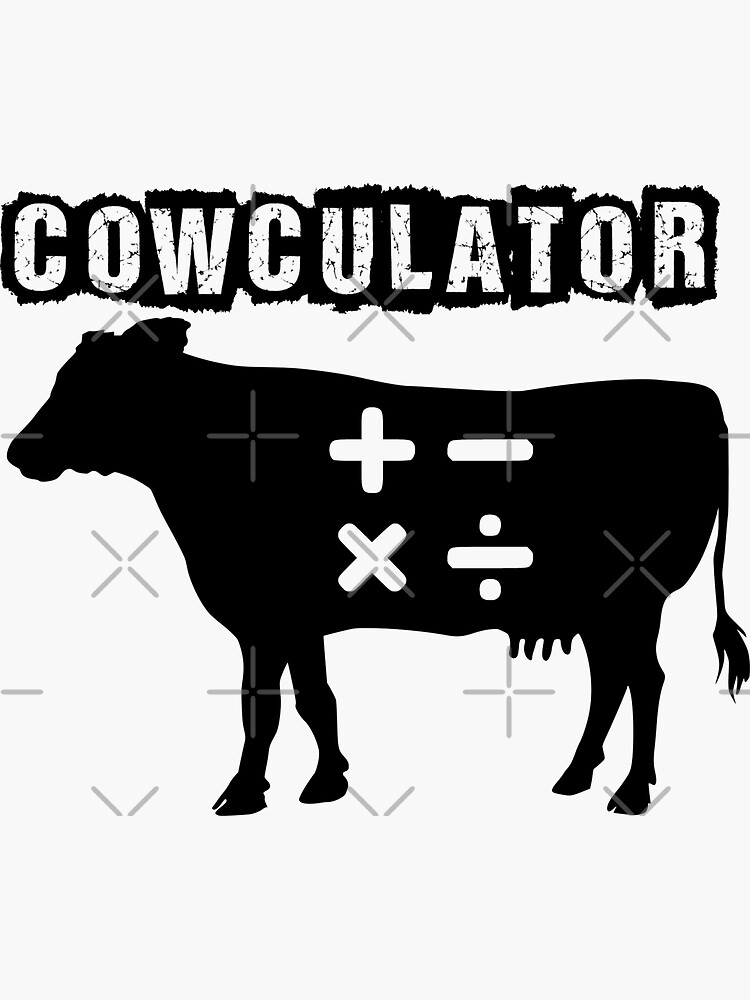 "COWCULATOR - Funny Cow Pun " Sticker by LordAudes | Redbubble