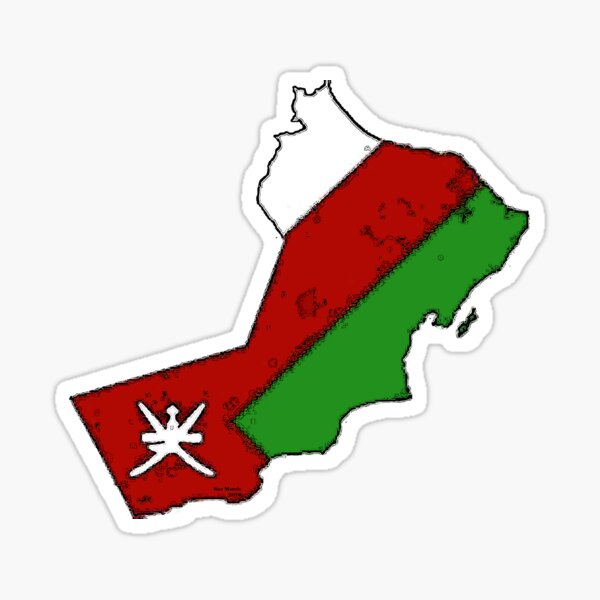 "Oman Map With Omani Flag" Sticker for Sale by Havocgirl | Redbubble