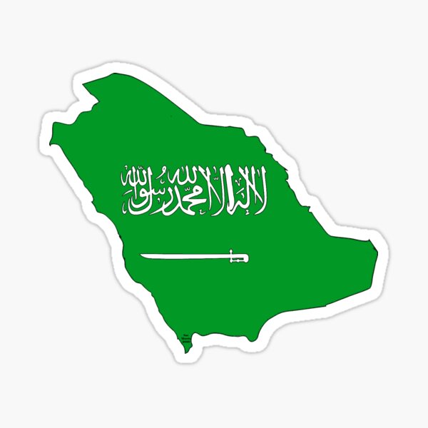 "Saudi Arabia Map With Saudi Flag" Sticker for Sale by Havocgirl ...