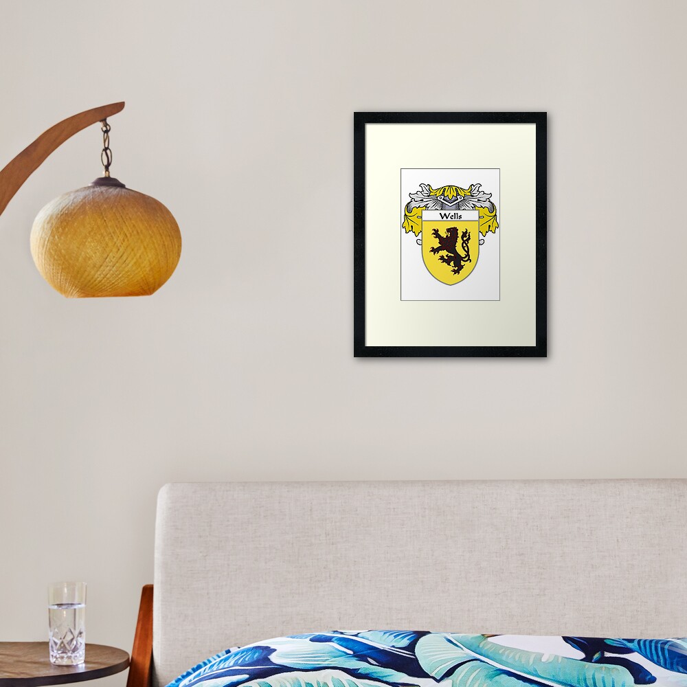 "Wells Coat of Arms / Wells Family Crest" Framed Art Print for Sale by ...