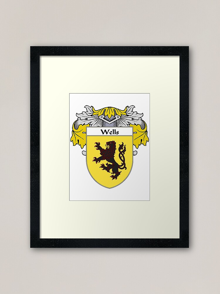 "Wells Coat of Arms / Wells Family Crest" Framed Art Print by IrishArms ...
