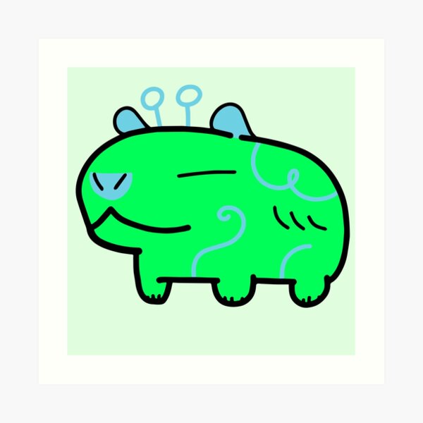 "One Alien Capybara" Art Print by MiscibilityArt | Redbubble