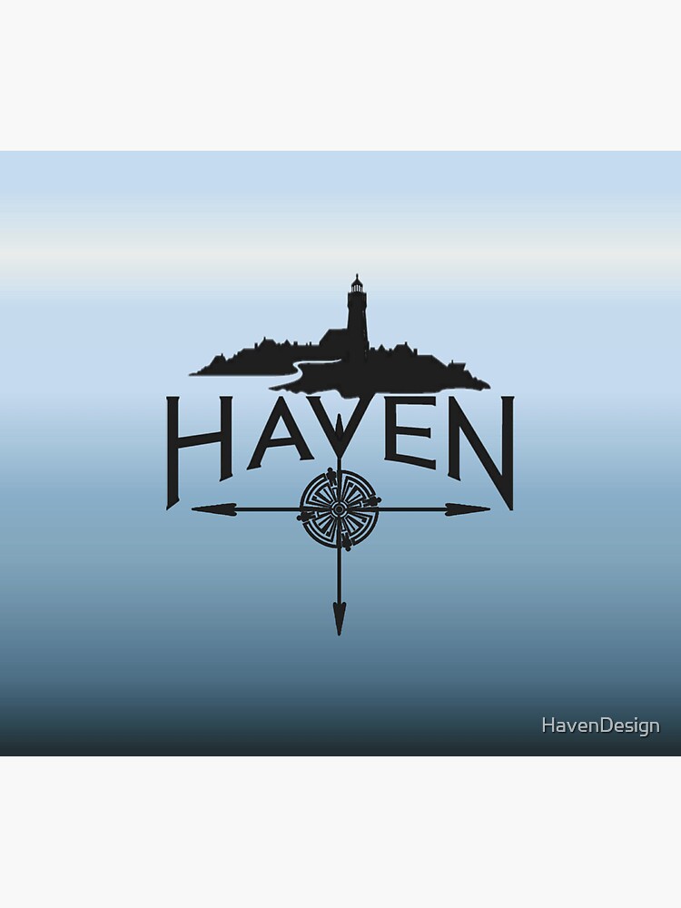"Haven Blue Background Logo" Sticker by HavenDesign | Redbubble