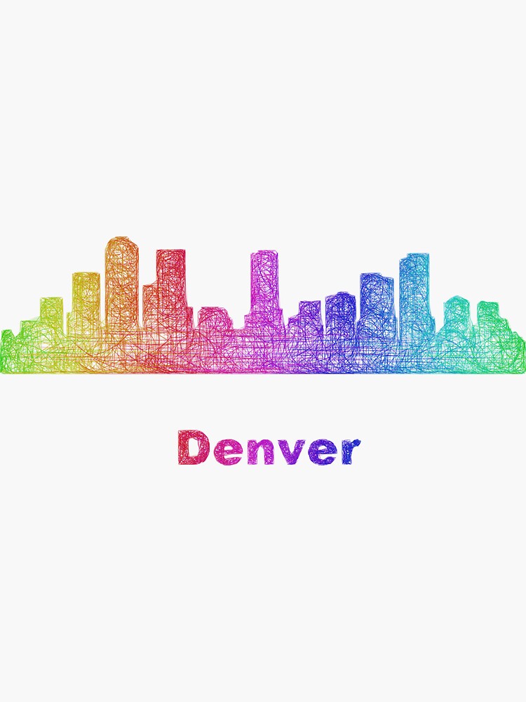 "Rainbow Denver skyline" Sticker by davidzydd | Redbubble