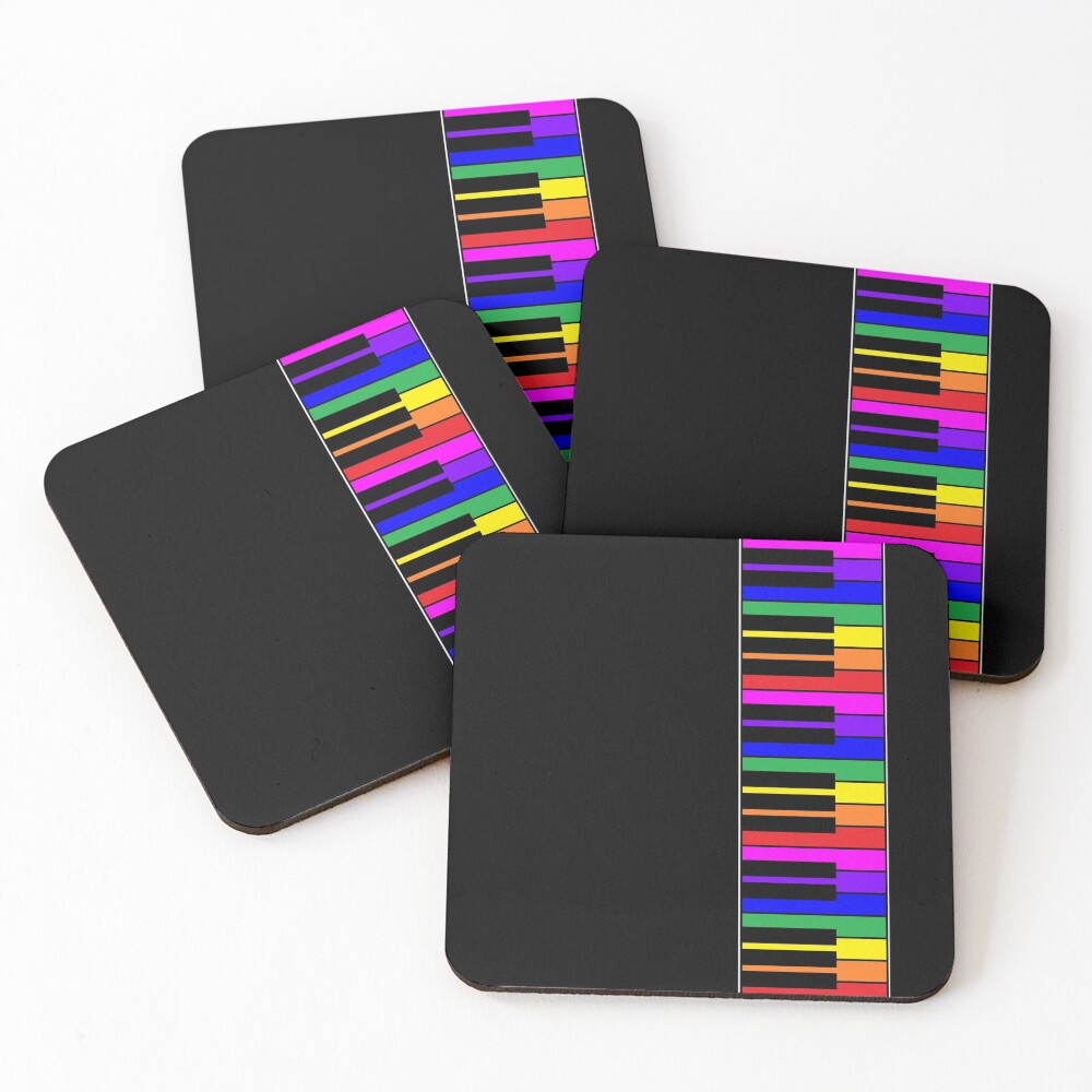 "Rainbow Piano Keyboard 2" Coasters (Set of 4) for Sale by Mean ...
