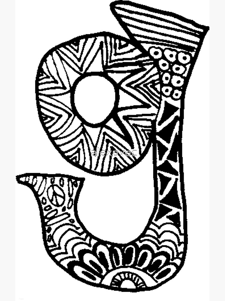 "Hipster Letter "G" Zentangle" Poster by alexavec | Redbubble