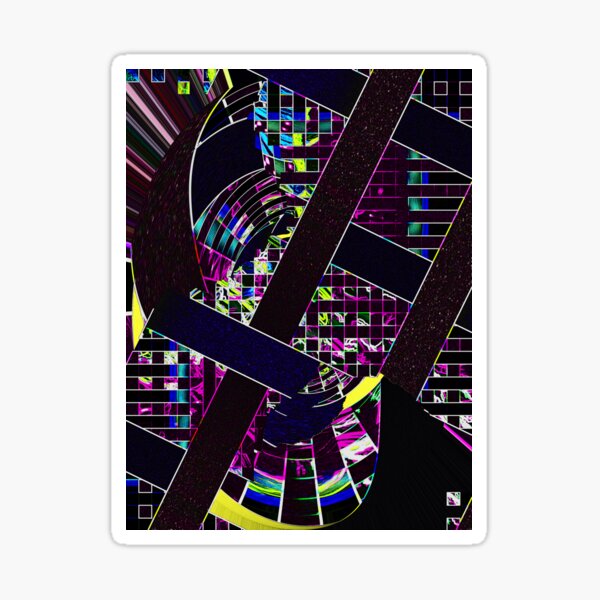 "Black and neon weave" Sticker by covitch | Redbubble