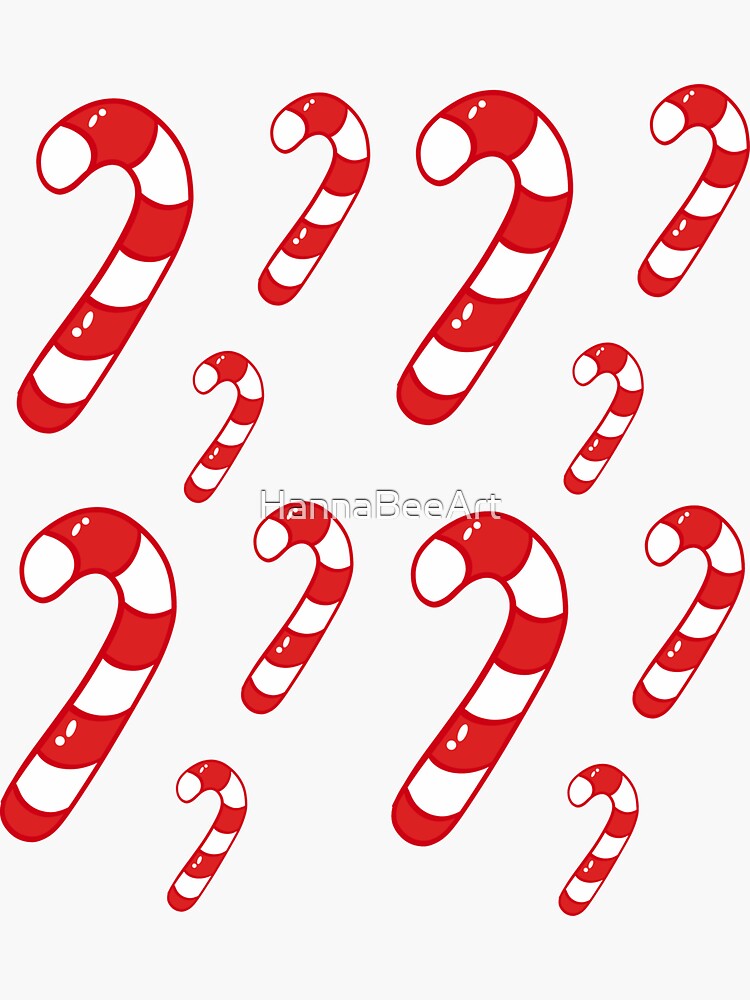 "Candy Cane Sticker Pack" Sticker by HannaBeeArt | Redbubble