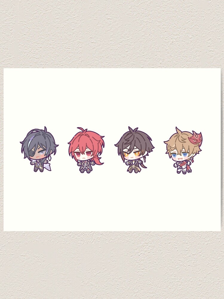 "Genshin Impact Chibi Gang" Art Print by Genkigecko | Redbubble