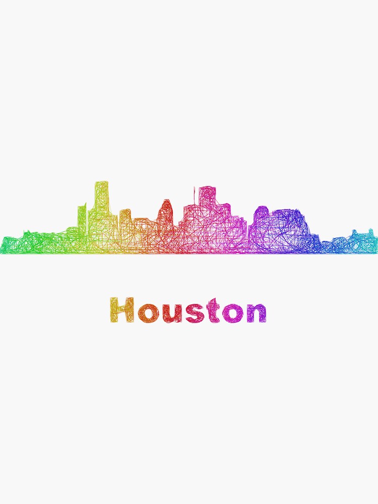 "Rainbow Houston skyline" Sticker by davidzydd | Redbubble