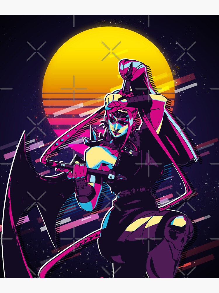 Megaera Hades 80s Retro Sticker For Sale By Mna Designs Redbubble