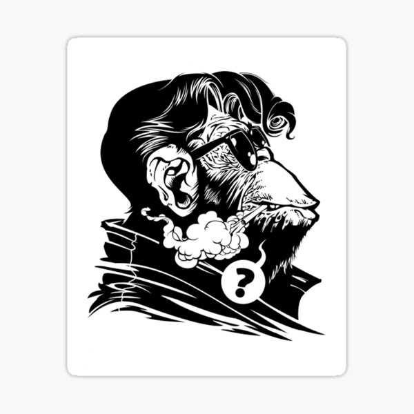 "smoking monkeys" Sticker for Sale by charlottesmittt | Redbubble