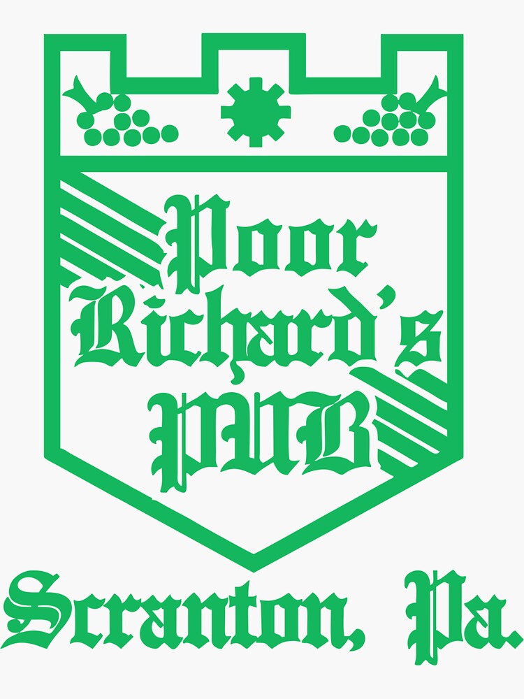 "Poor Richards Pub." Sticker for Sale by Zestan | Redbubble