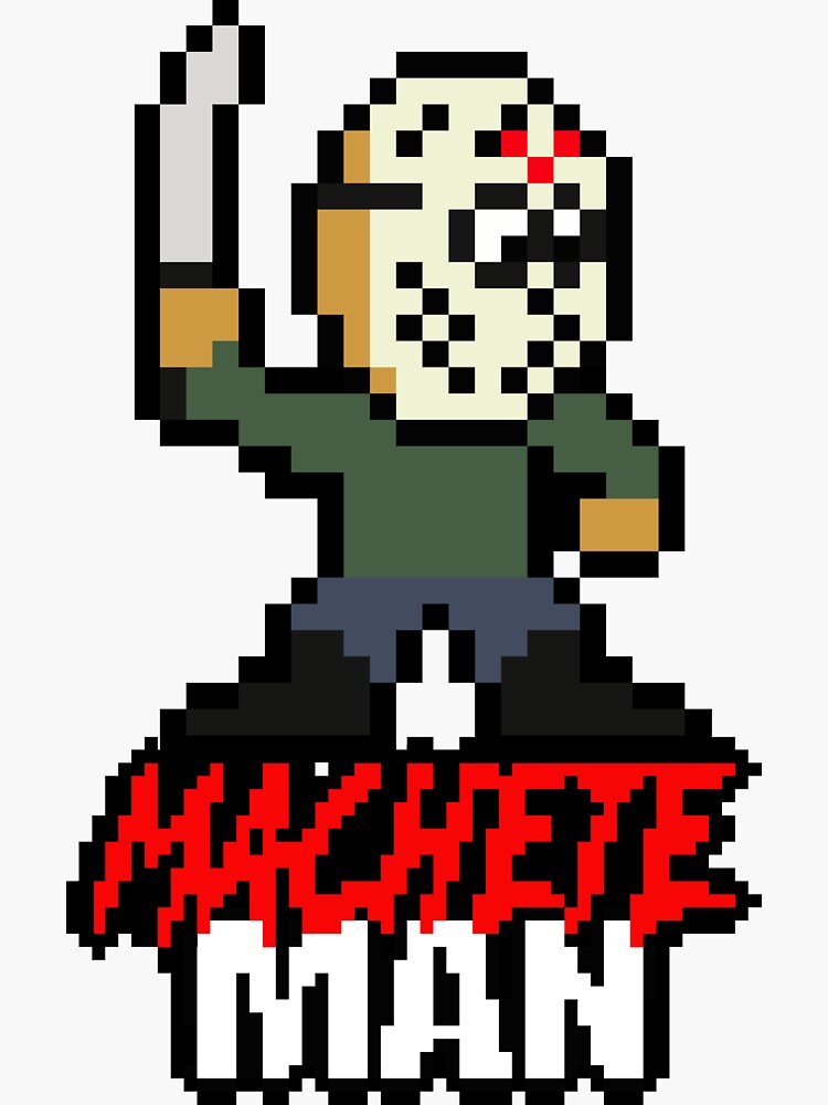 "Slasher Man 8-Bit Retro Horror Gaming: Machete Man" Sticker by ...