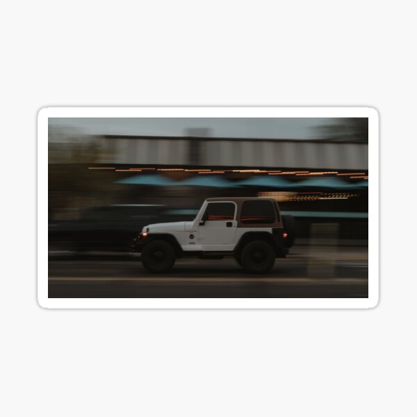 "white jeep" Sticker for Sale by budscoloscos19 | Redbubble