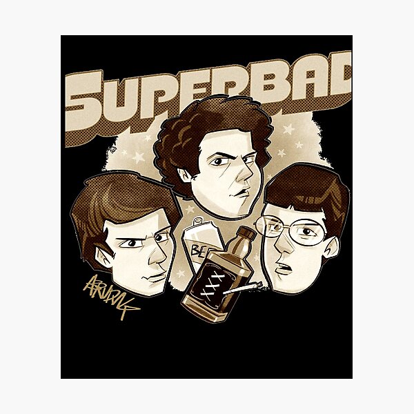 Lámina fotográfica «Superbad Personajes principales Arte de dibujos ...