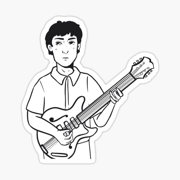 "60s style Beatnik guitarist " Sticker for Sale by Hannahgreenarts ...