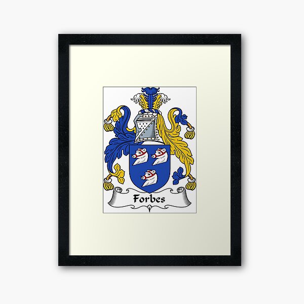 "Forbes Coat of Arms / Forbes Family Crest" Framed Art Print for Sale ...