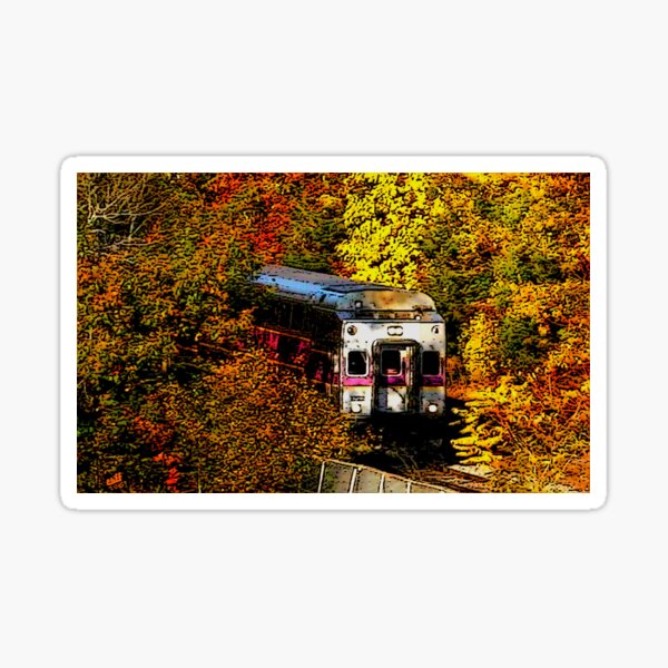 "Commuter Rail to Boston" Sticker for Sale by WalkaboutArt | Redbubble
