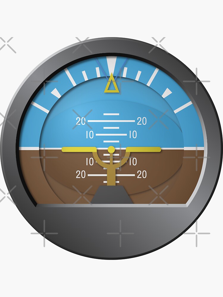 "Attitude Indicator 3D – Straight and Level" Sticker for Sale by ...