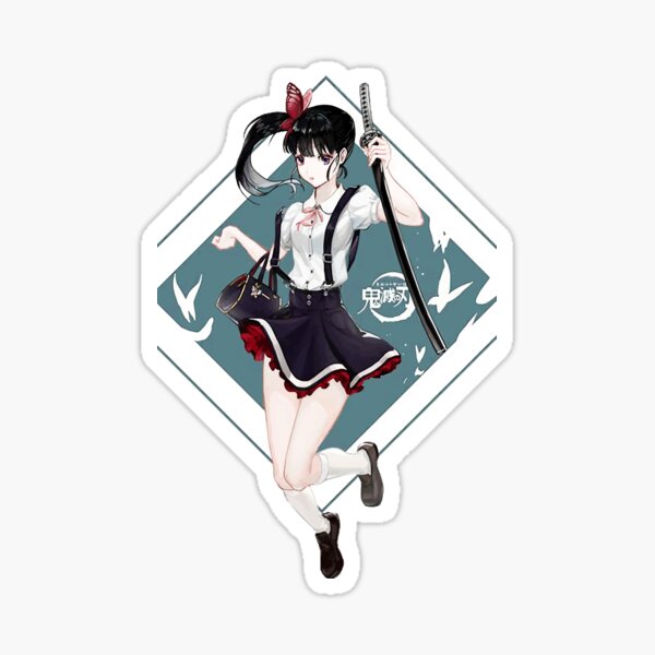 "demon slayer kanao cartoon" Sticker by lizziegranger | Redbubble